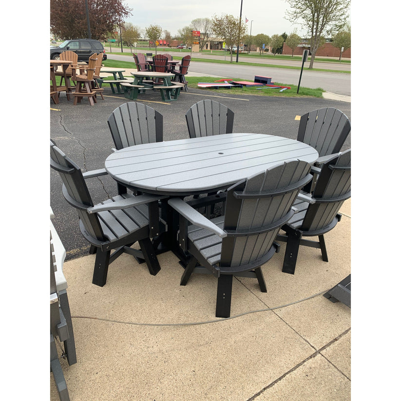 7' Oval Table with 6 Swivel Chairs – Patio Barn